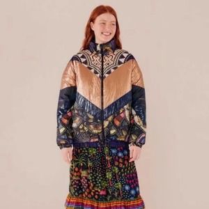 FARM Rio | Jackets & Coats | Farm Rio Borogodo Metallic Puffer Jacket ...